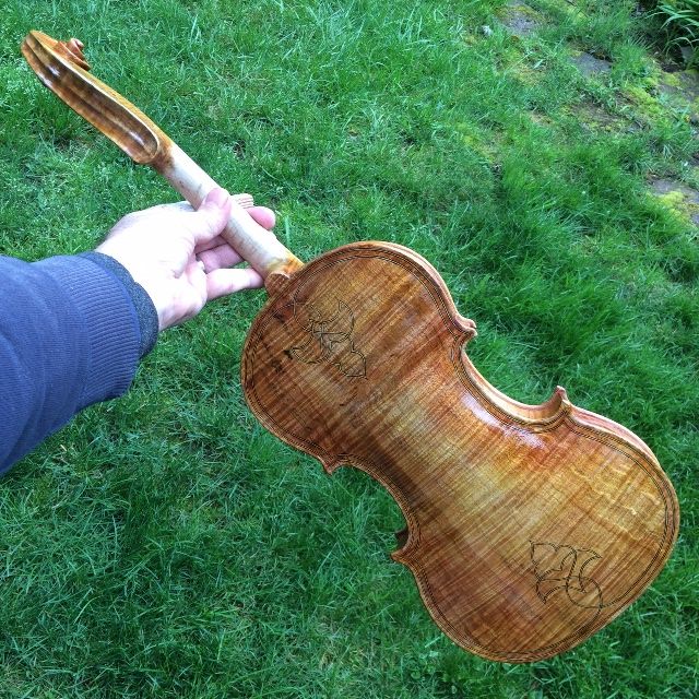 15" 5-String Viola Varnish Progress | Five String Fiddles